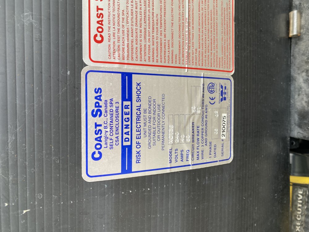 Can someone help me identify the model of a coast spa - Portable Hot ...