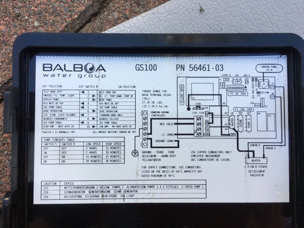 Balboa GS100 heating control problem - Portable Hot Tubs & Spas - Pool ...