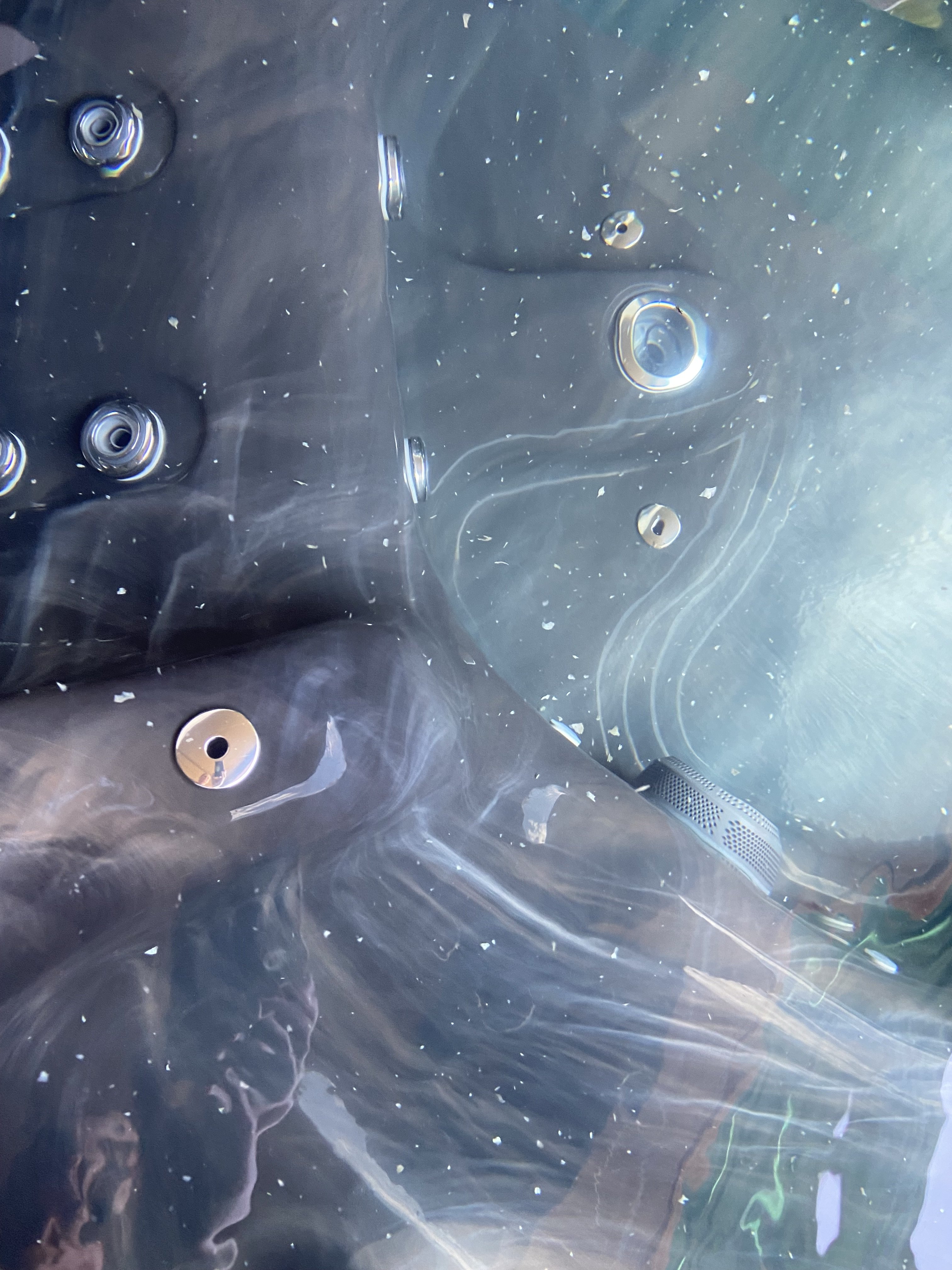 Yellow goopy flakes in clear water - Hot Tub Water Chemistry - Pool and ...