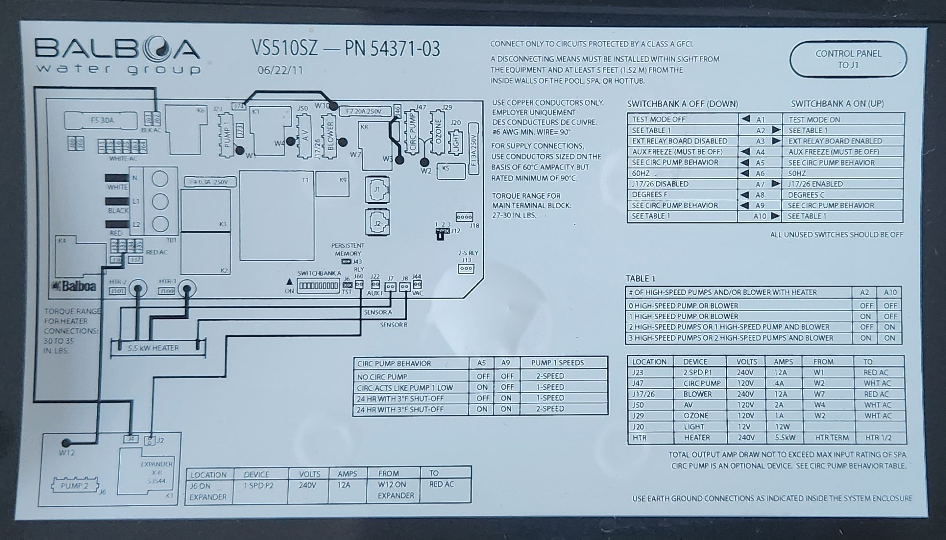 Balboa VS510SZ replacement - dipswitch settings for new unit - Portable Hot Tubs & Spas - Pool ...