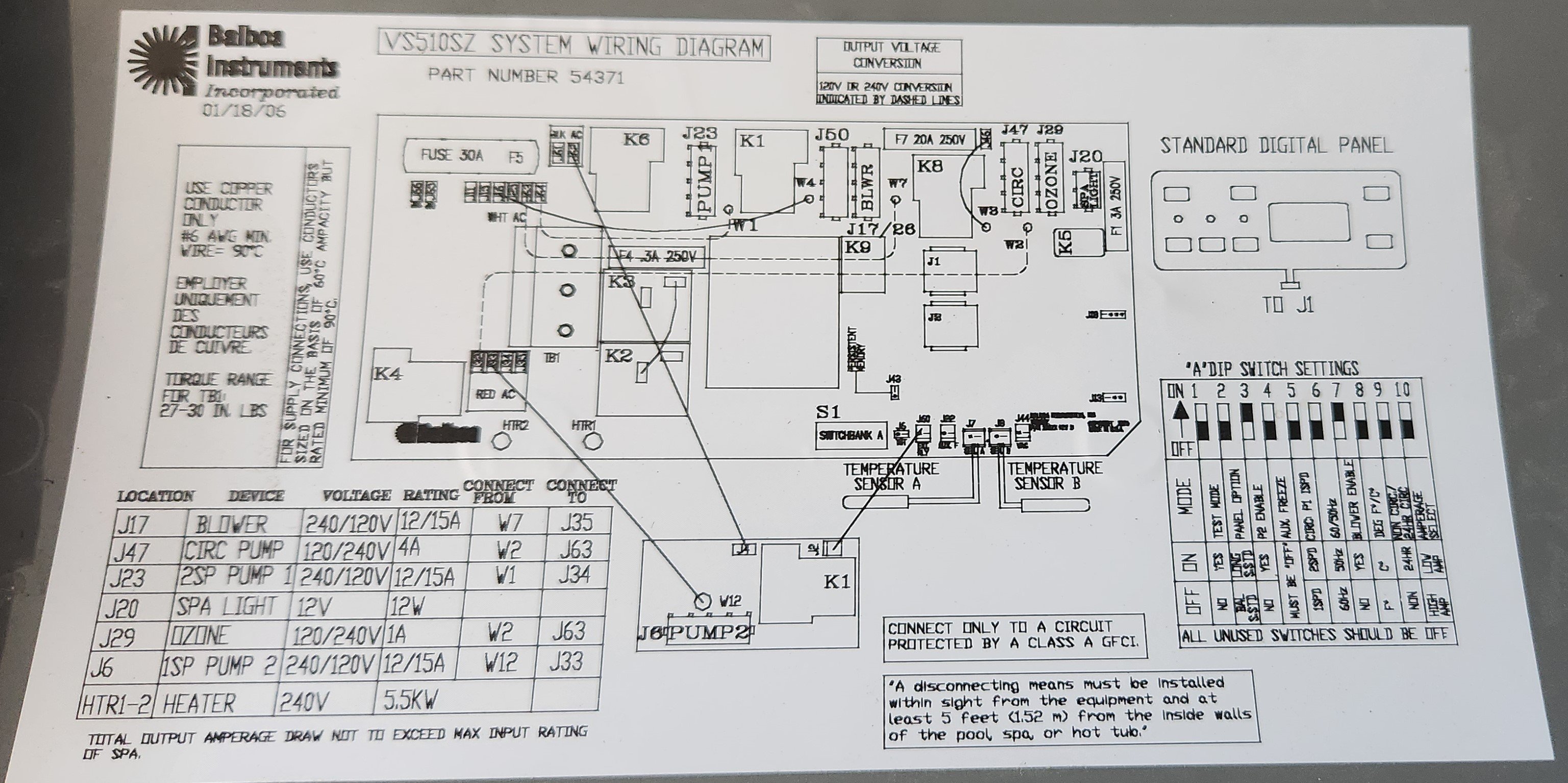 Balboa VS510SZ replacement - dipswitch settings for new unit - Portable Hot Tubs & Spas - Pool ...