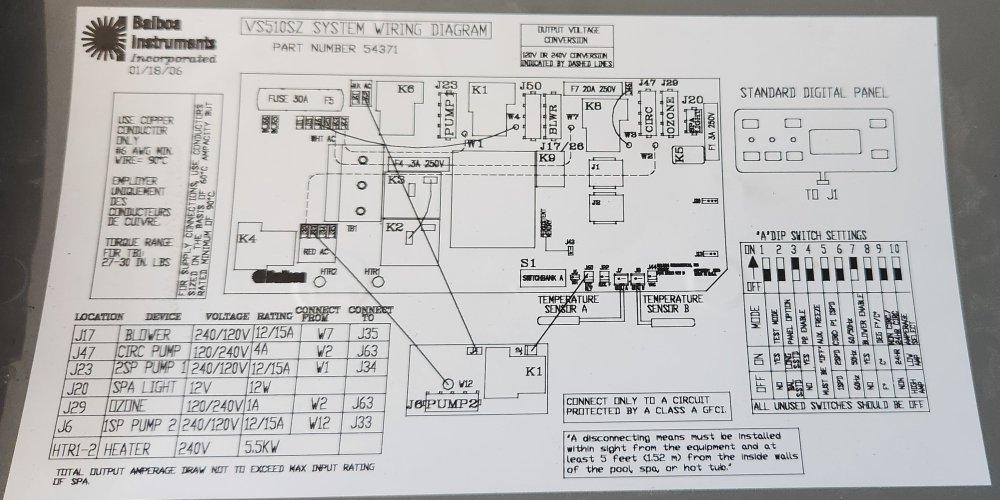 Balboa VS510SZ replacement - dipswitch settings for new unit - Portable Hot Tubs & Spas - Pool ...